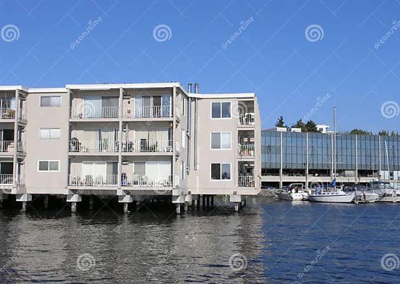Condos and Marina stock image. Image of boating, water - 212381