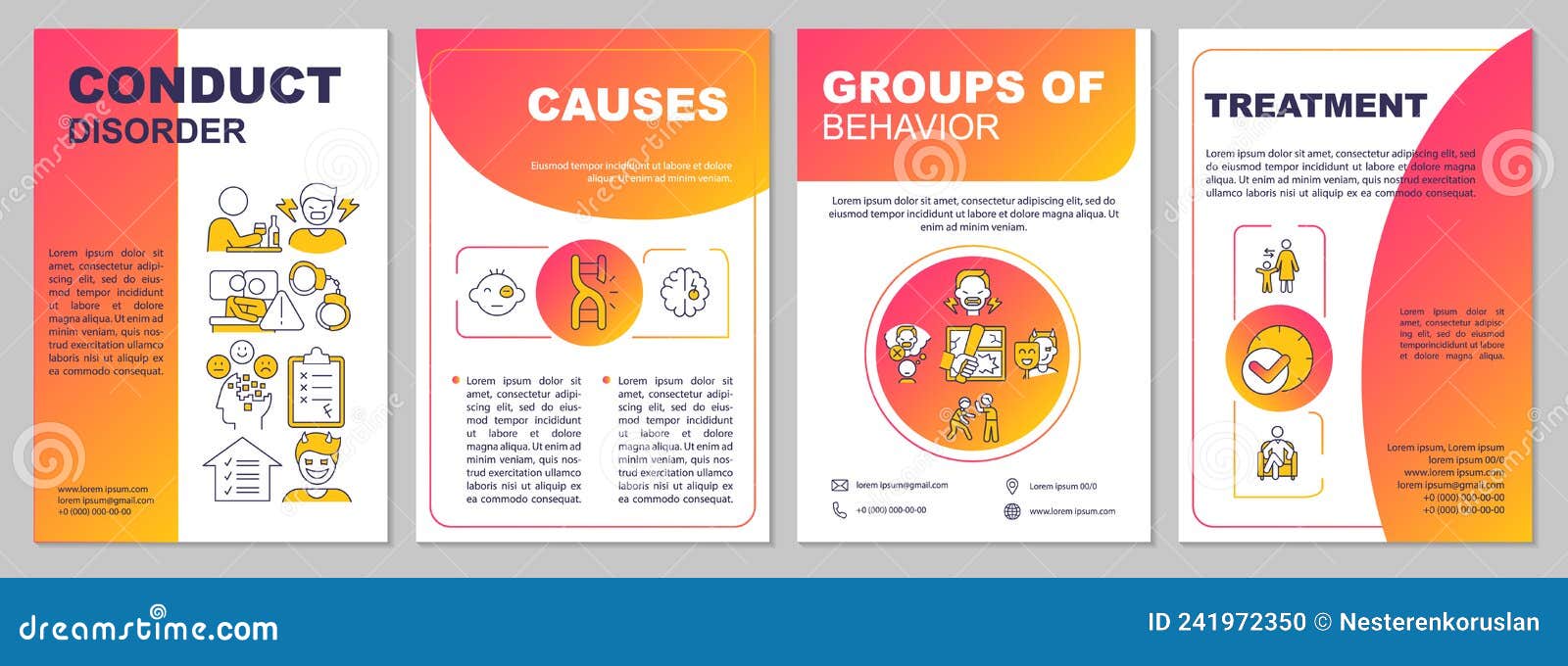 Conduct Disorder Brochure Template Vector Illustration | CartoonDealer ...