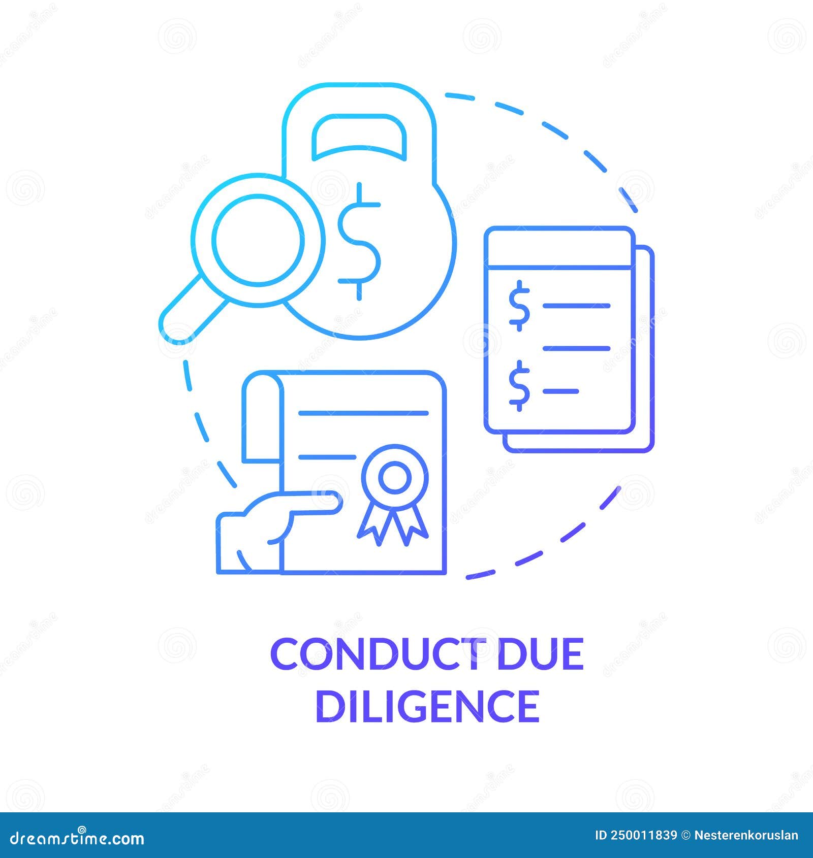 Conduct Due Diligence Blue Gradient Concept Icon Stock Vector ...