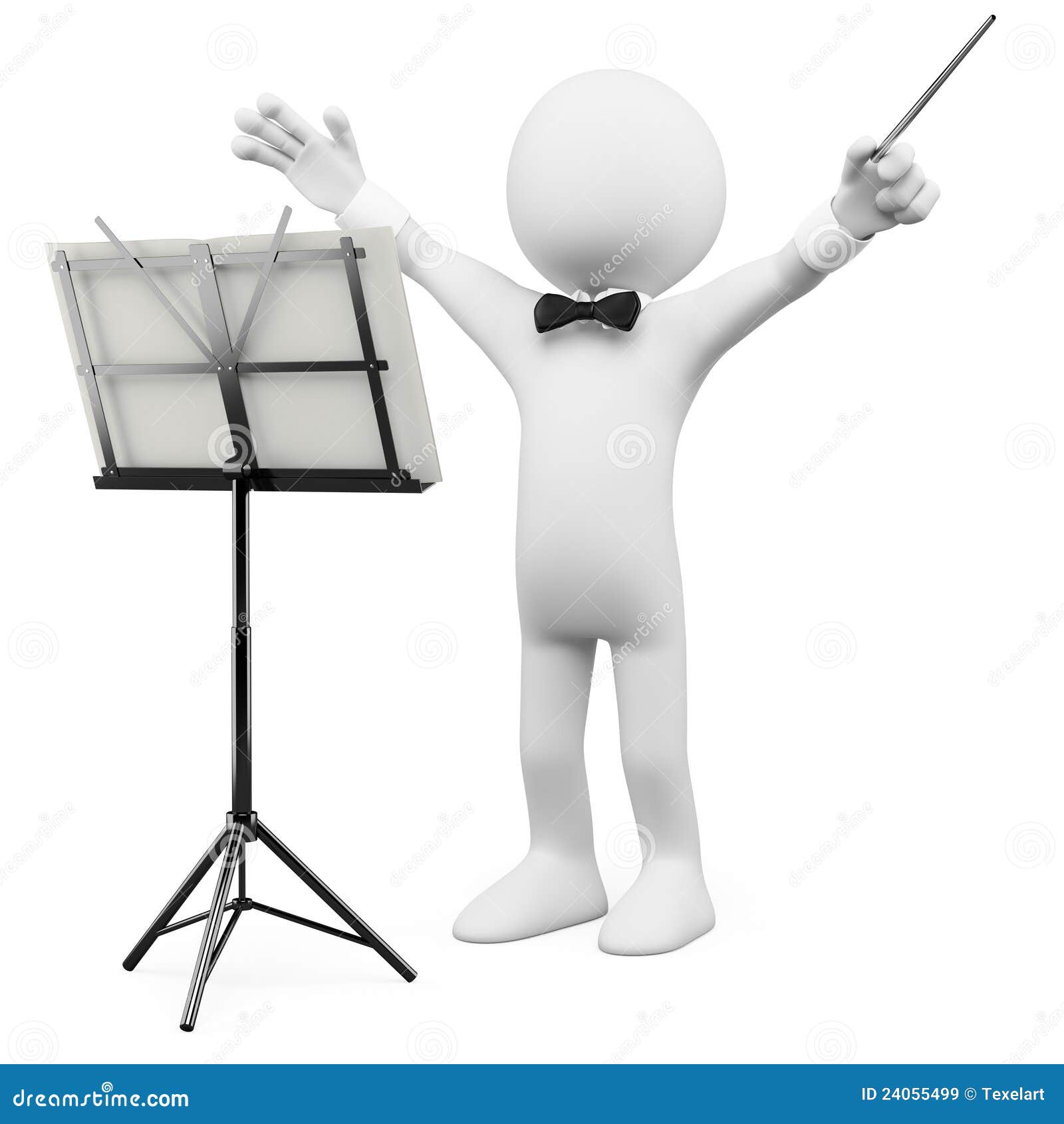 Conducteur 3D Aboutissant L'orchestre Illustration Stock - Illustration ...
