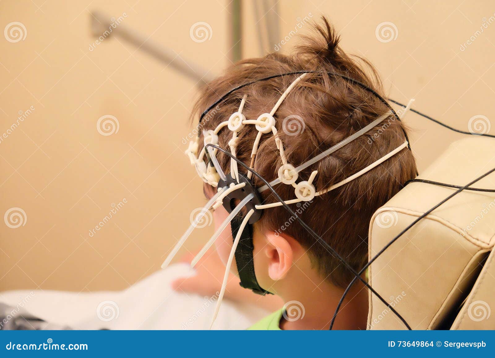 Conducting EEG for a child stock photo. Image of decipherment - 73649864