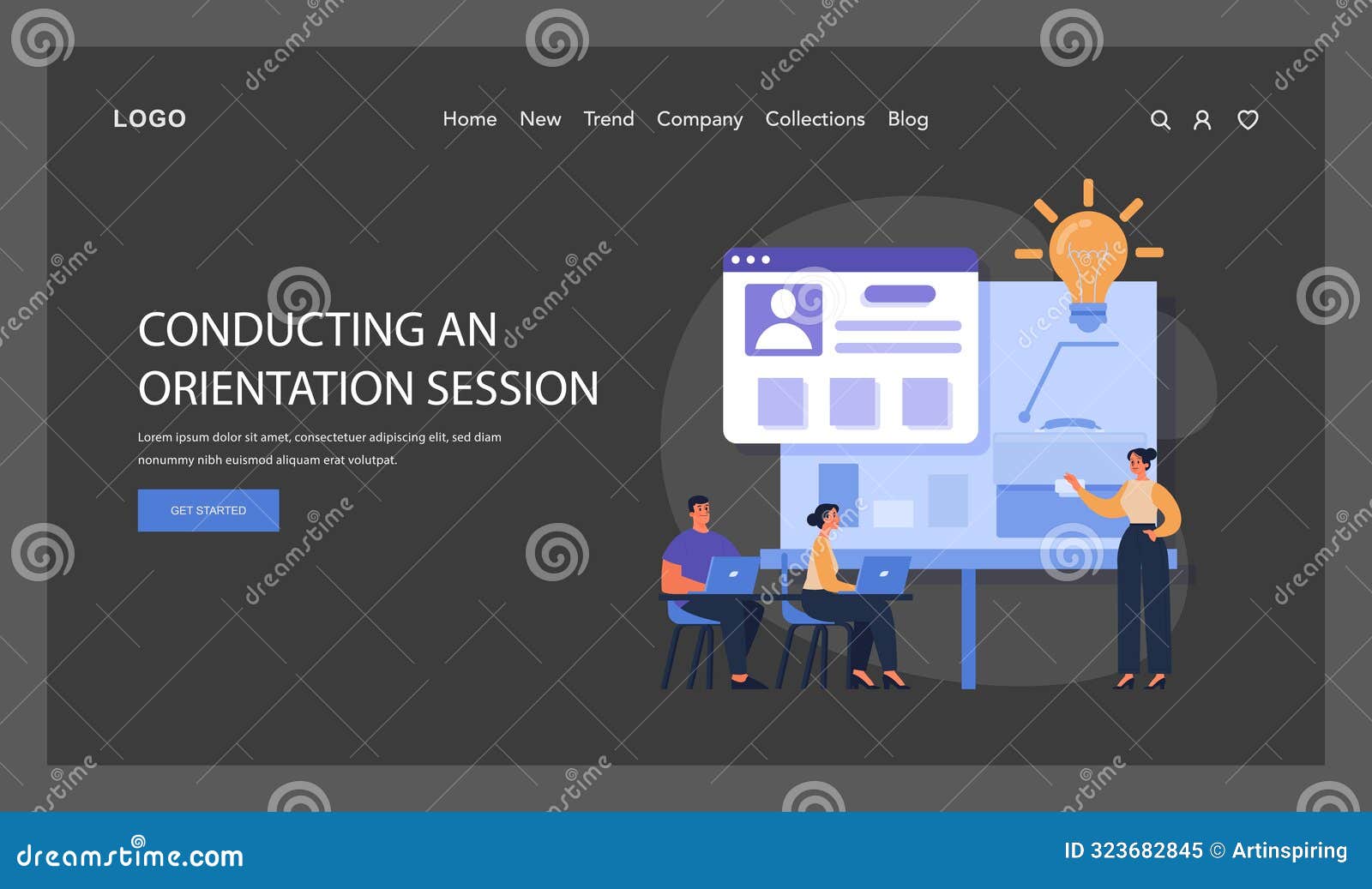 Conducting an Orientation Session Concept Stock Illustration ...