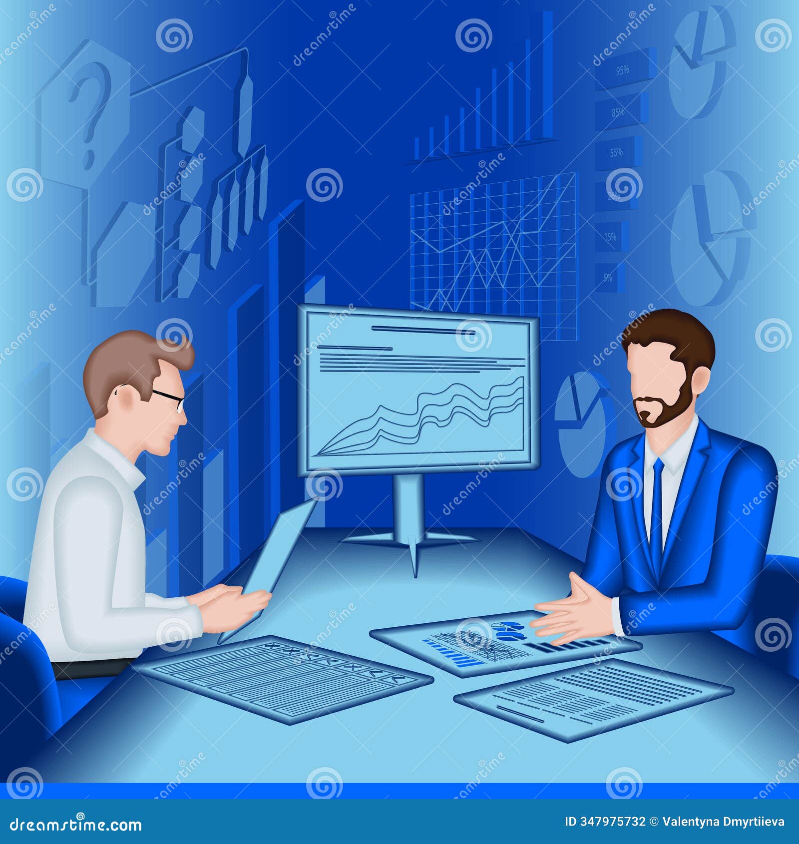 Conducting Stakeholder Interviews. 2D Stock Illustration - Illustration ...