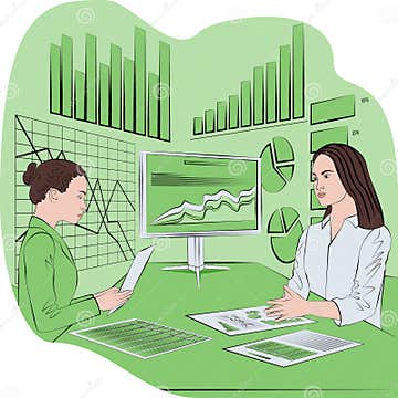 Conducting Stakeholder Interviews. Female. Outline Stock Illustration ...
