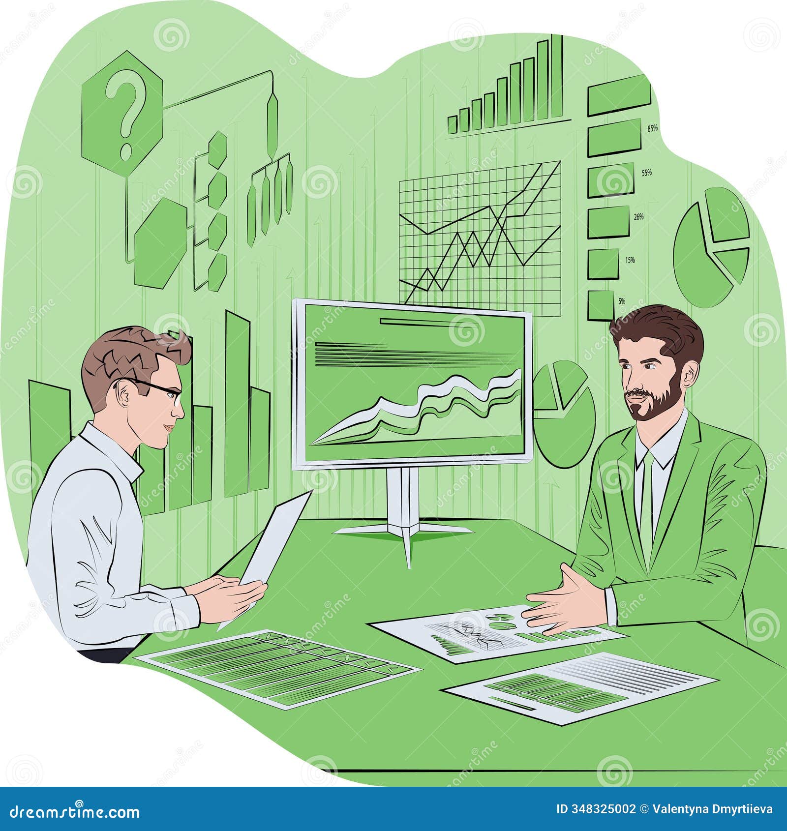 Conducting Stakeholder Interviews. Outline Stock Illustration ...