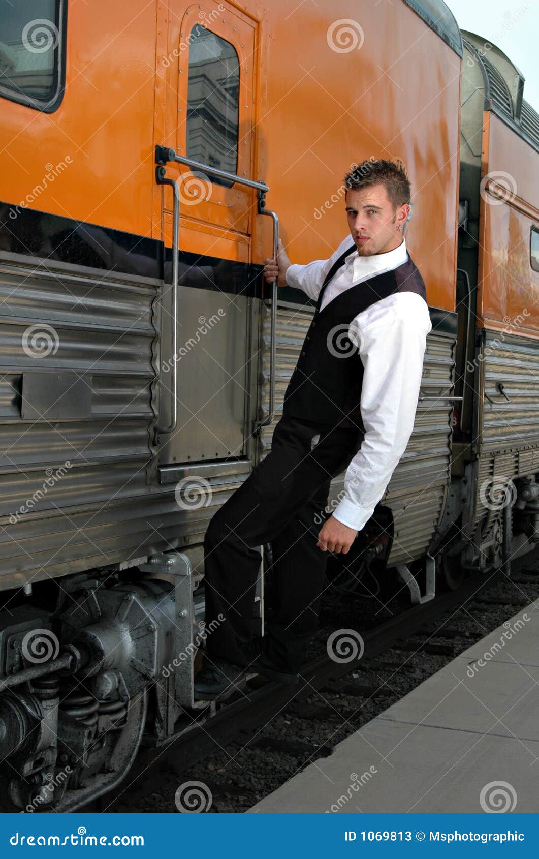 Conductor stock image. Image of vest, urban, slacks, worker - 1069813