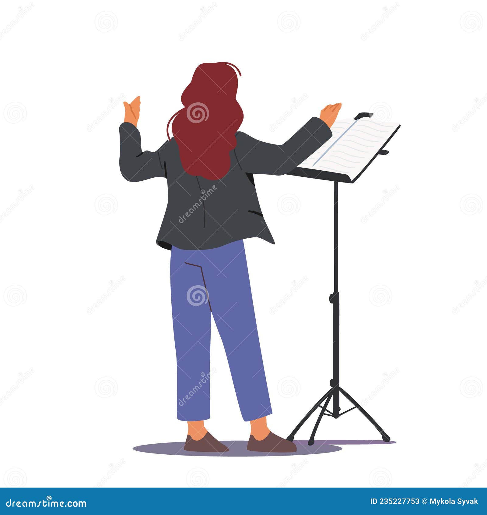 Instrumental Ensemble Performance Flat Illustration Cartoon Vector ...