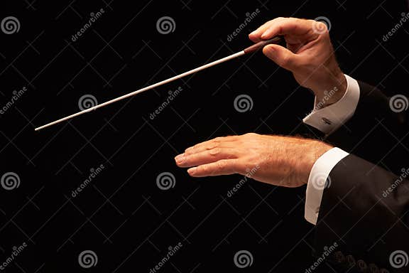Conductor Conducting an Orchestra Stock Image - Image of musician ...