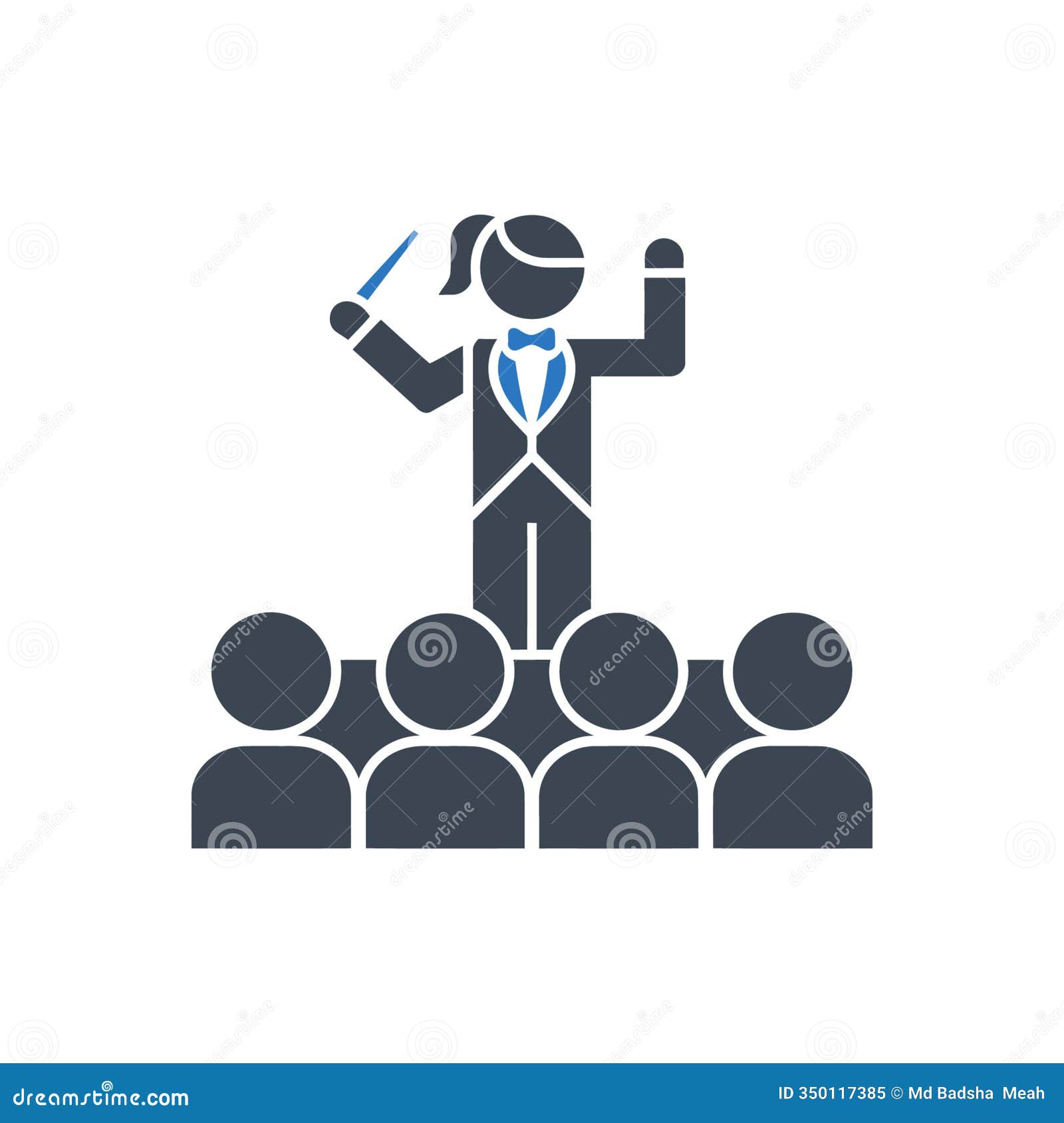 Conductor Leading Orchestra Icon Stock Vector - Illustration of leader ...