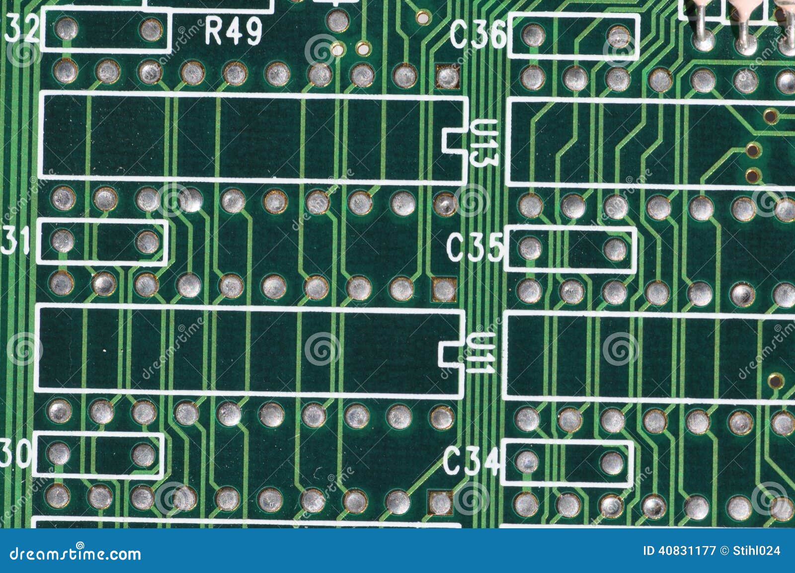 Conductor Paths on Printed Circuit Board Stock Image - Image of ...