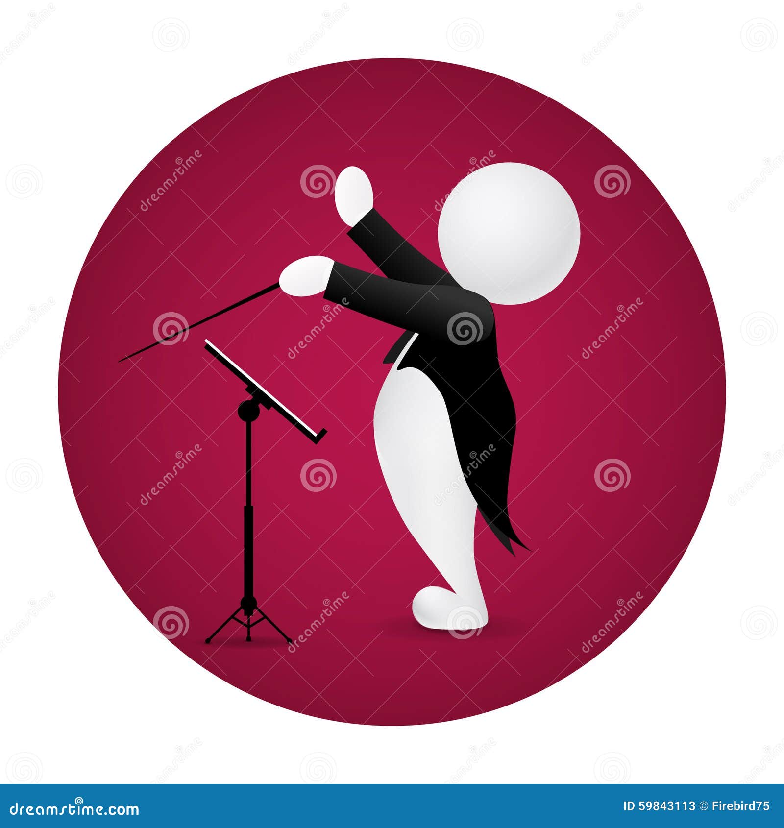 Conductor Standing Front Music Stand Stock Illustration - Illustration ...