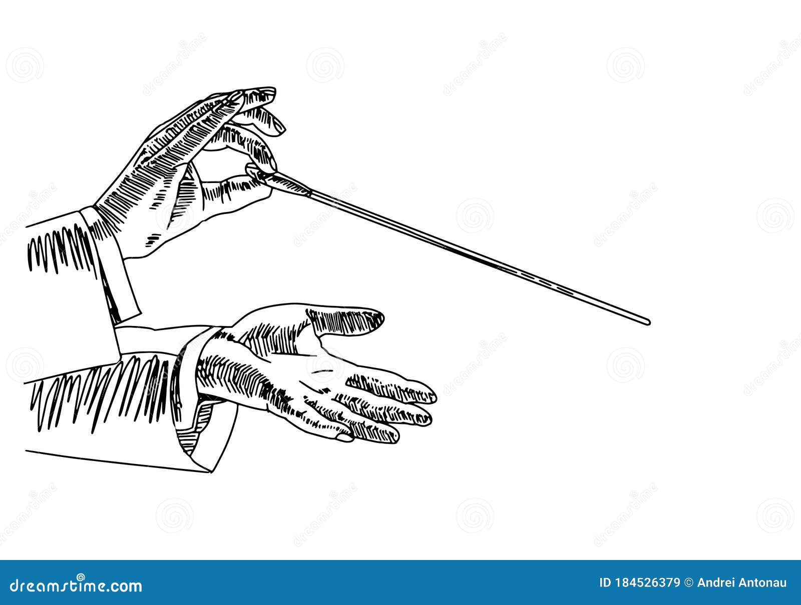 122_Vector Sketch of the Hands of the Conductor Who Conducts the ...