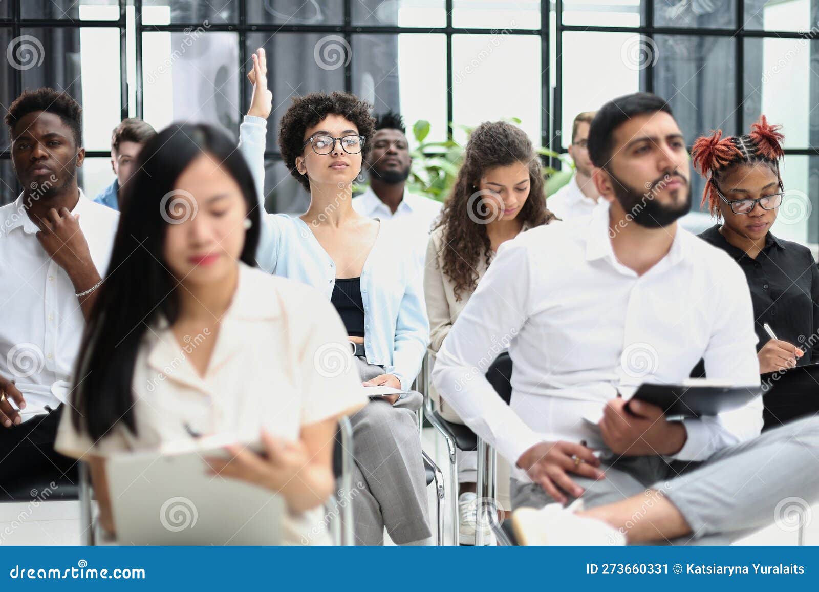 Conducts Business Training with a Group of Young People. Stock Image ...