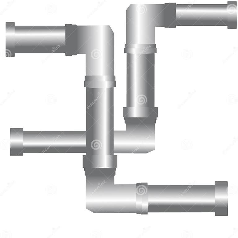 Conduit on White Background Stock Vector - Illustration of pipe, valve ...