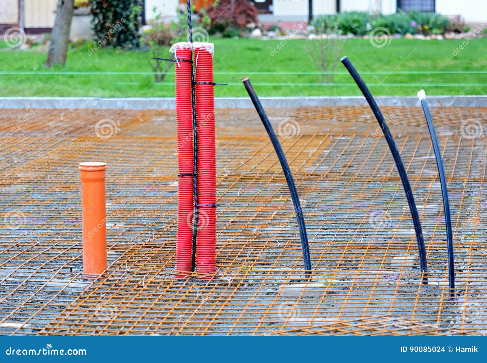 Conduits in House Foundations Stock Photo - Image of building ...
