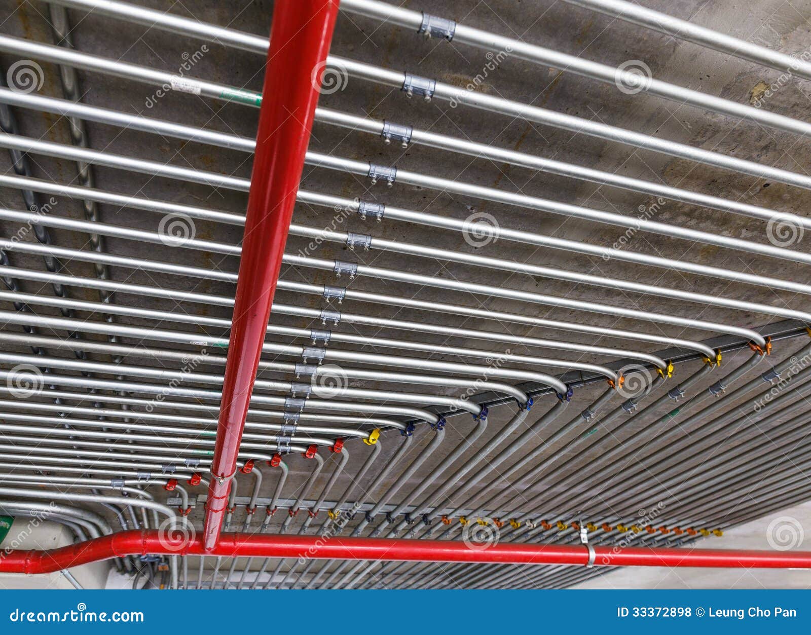Conduits Mounted on Ceiling Stock Photo - Image of plumbing, wall: 33372898