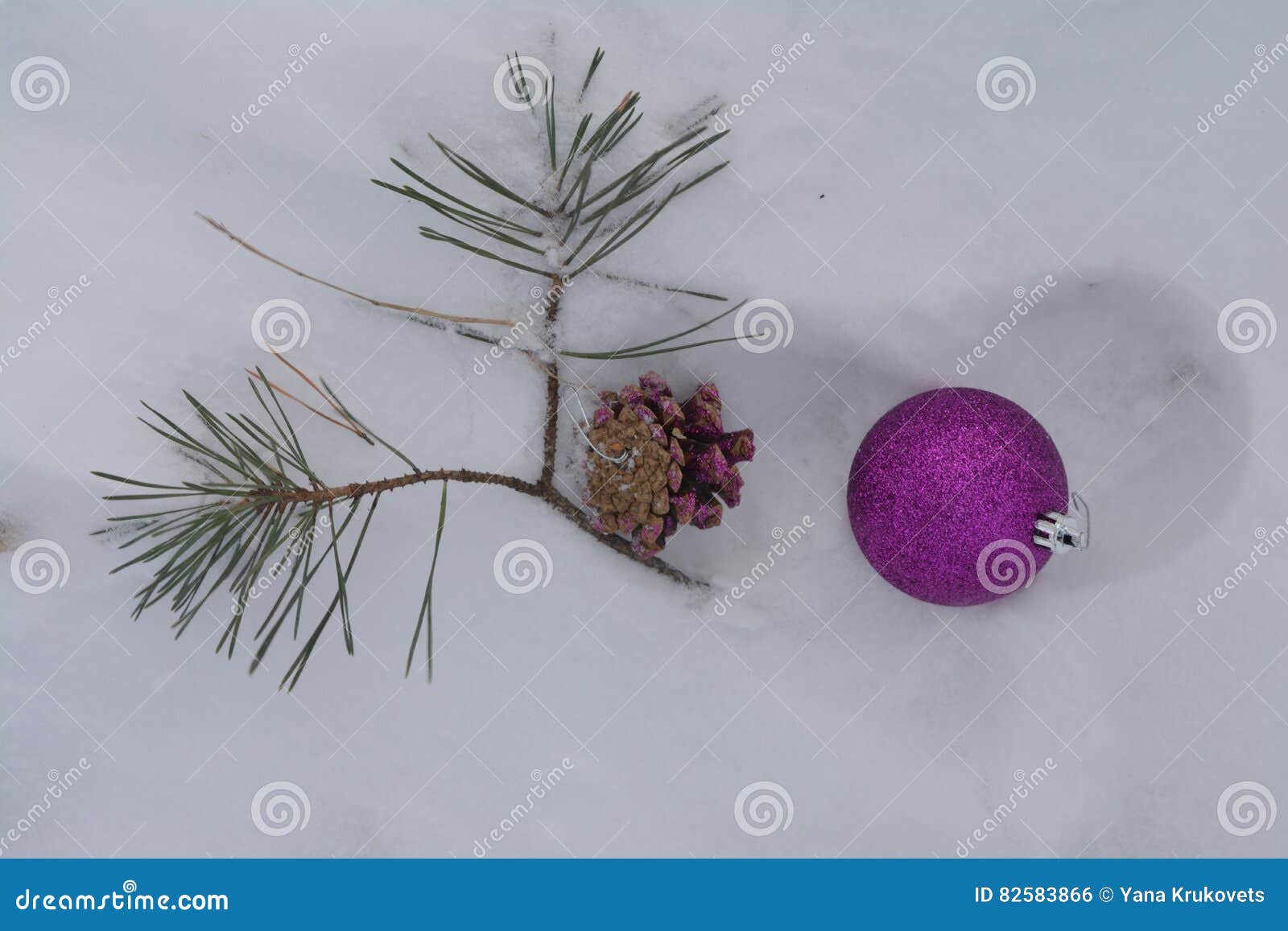 Cone and ball stock photo. Image of snow, white, nature - 82583866