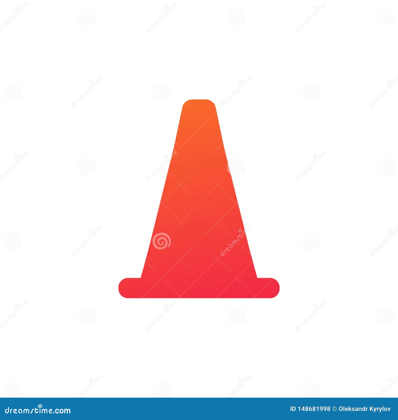 Cone Barrier Construction Sports Icon. Vector Illustration Isolated on ...