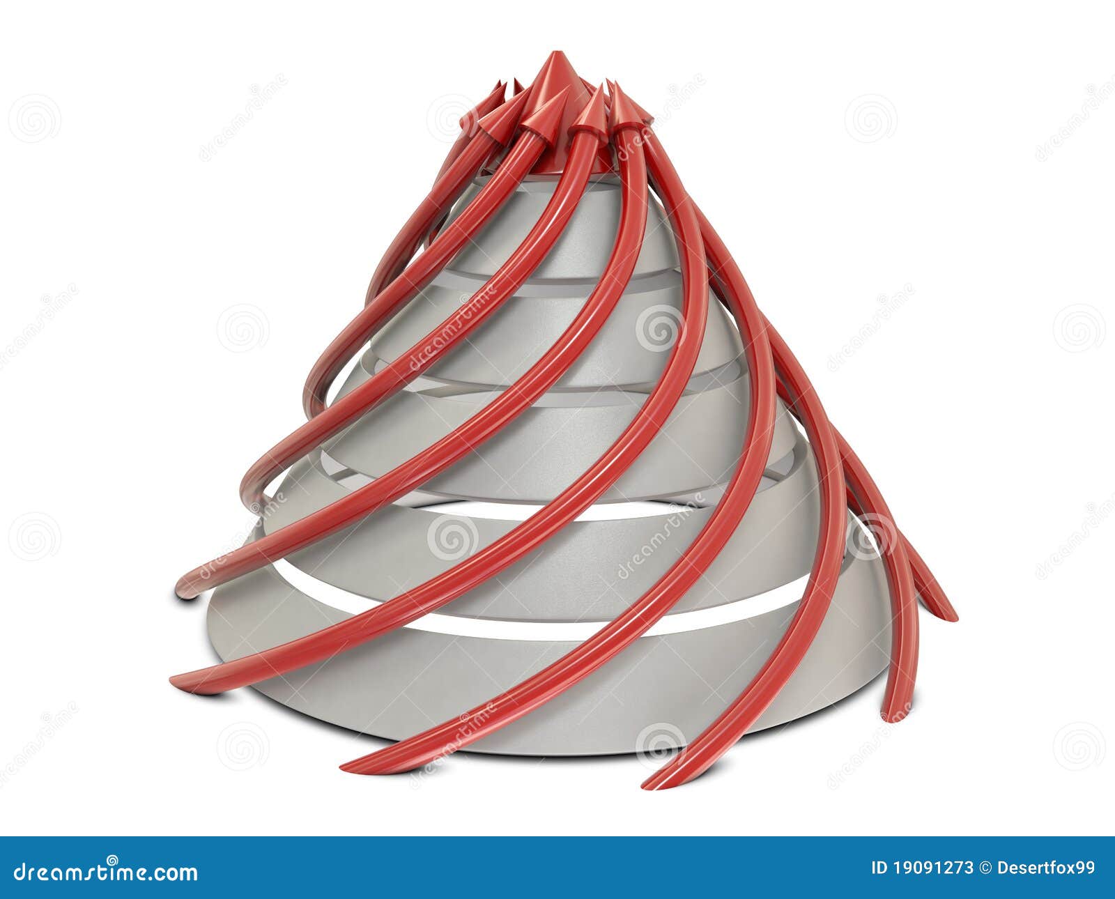 3D Cone Chart, Graph. Infographic Element. Cartoon Vector ...