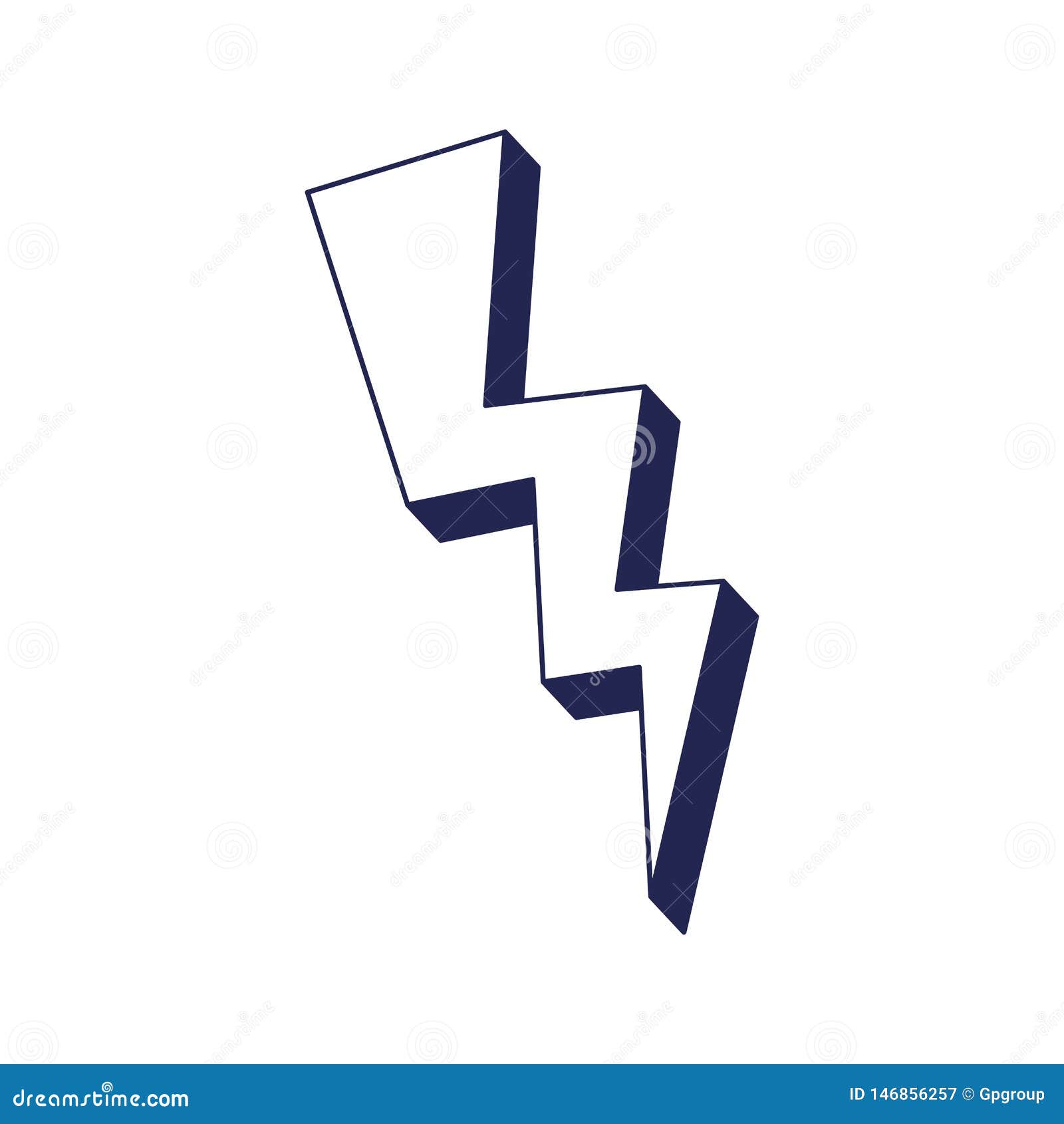 ?cone Da Energia Do Raio Do Poder Ilustração do Vetor - Ilustração de ...