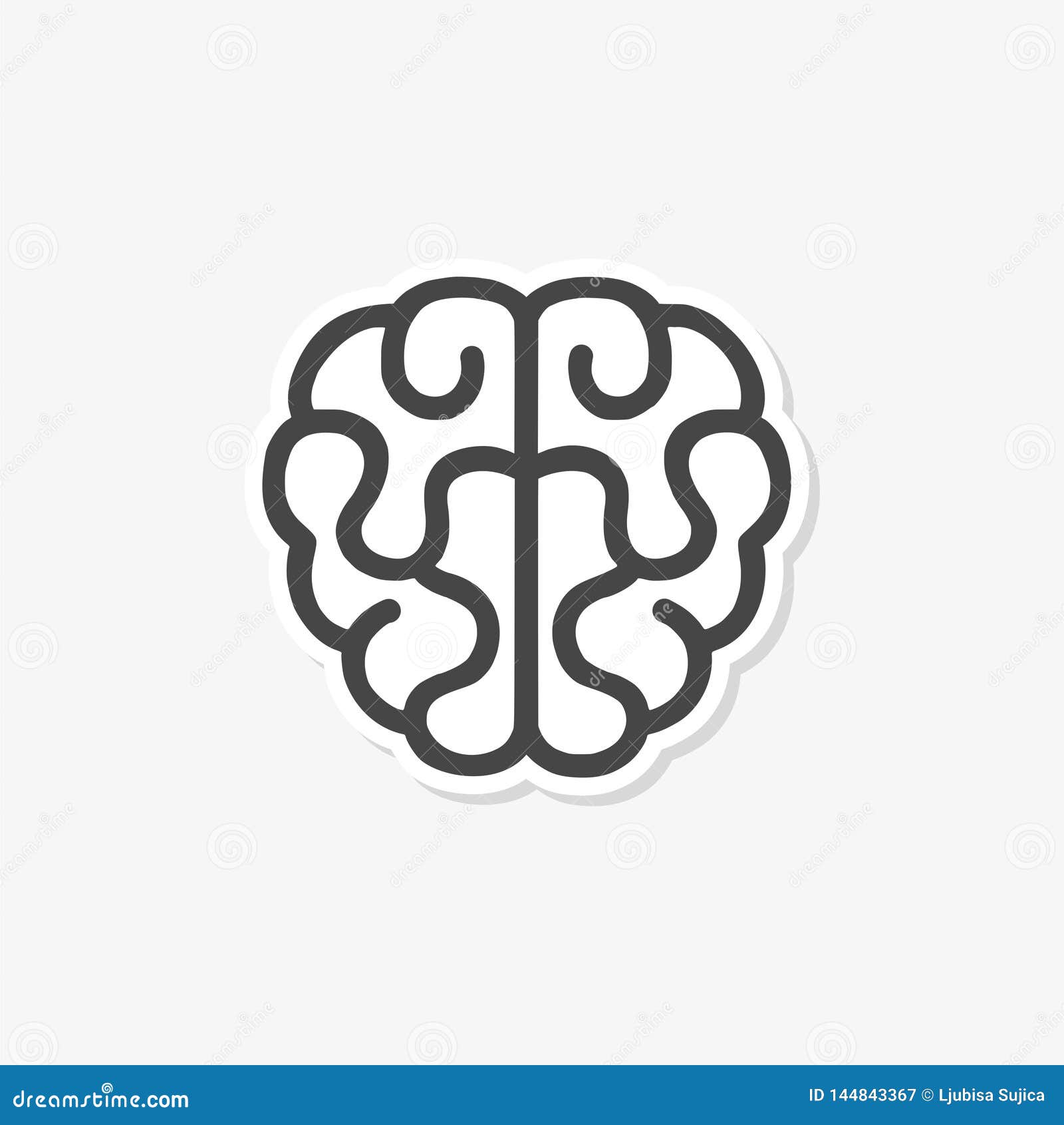 ?cone Do C?rebro, Silhueta De Brain Logo Ilustração do Vetor ...