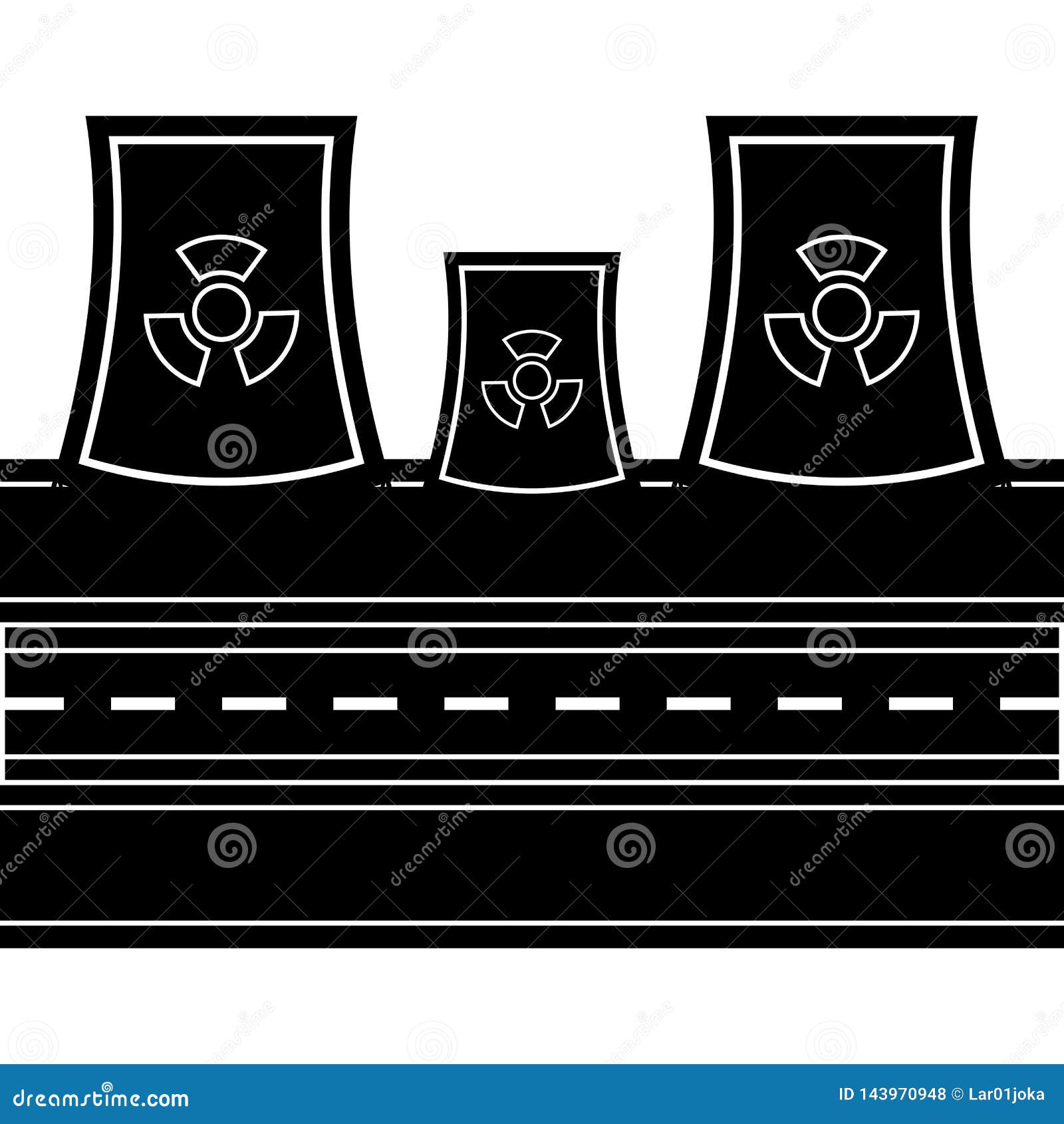 ?cone do central nuclear ilustração do vetor. Ilustração de chaminé ...