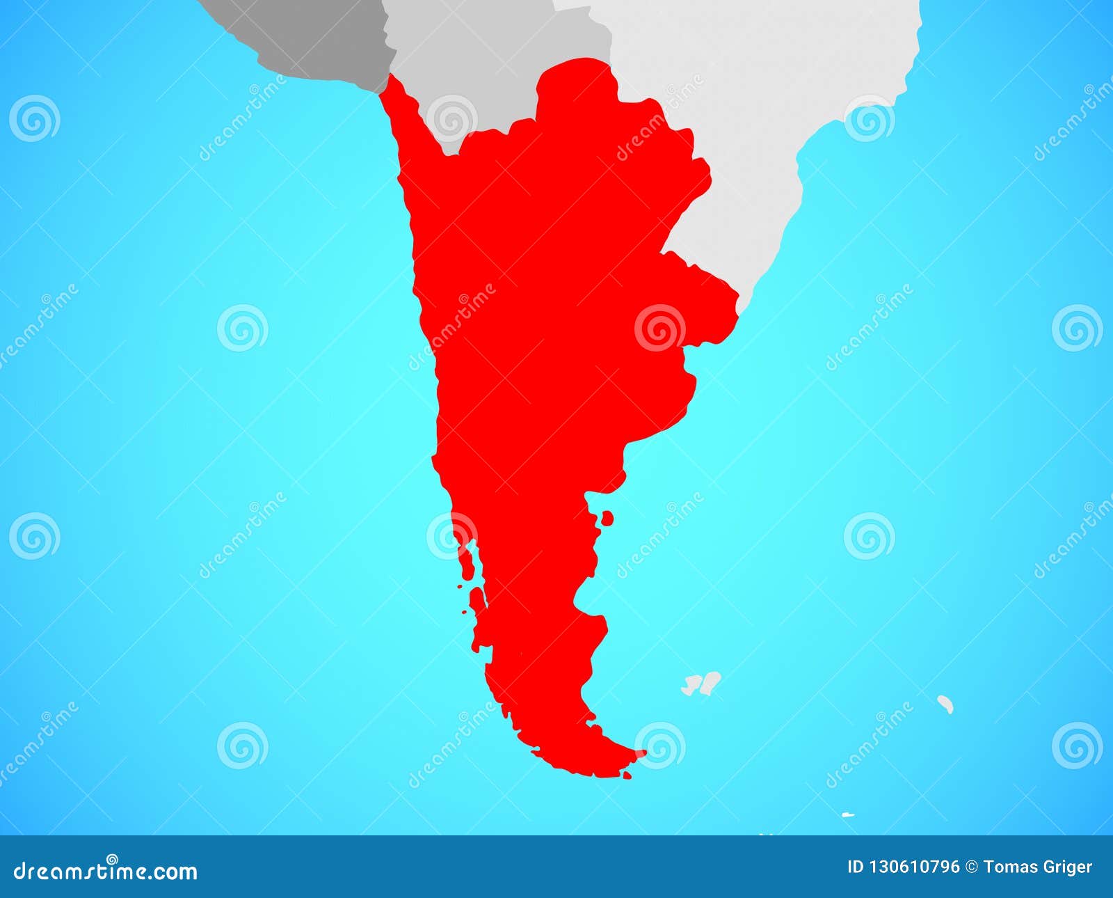 Cone do sul no mapa ilustração stock. Ilustração de américa - 130610796