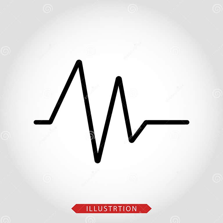 Electrocardiogram Vector Icon Sinus Rhythm Disturbance On White Isolated Background Layers