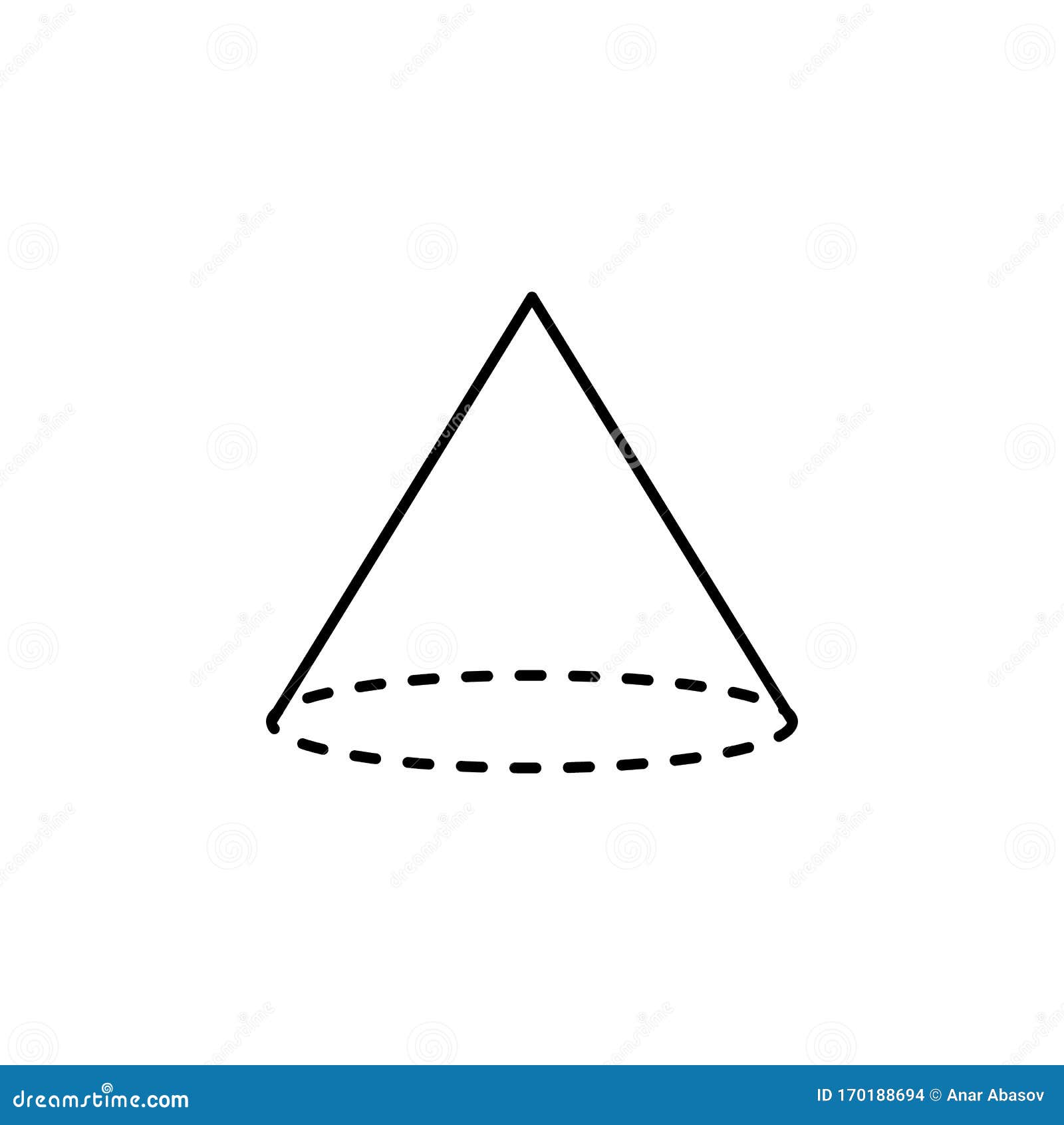 Cone with a Dotted Bottom Icon. Element of Geometric Figure for Mobile ...