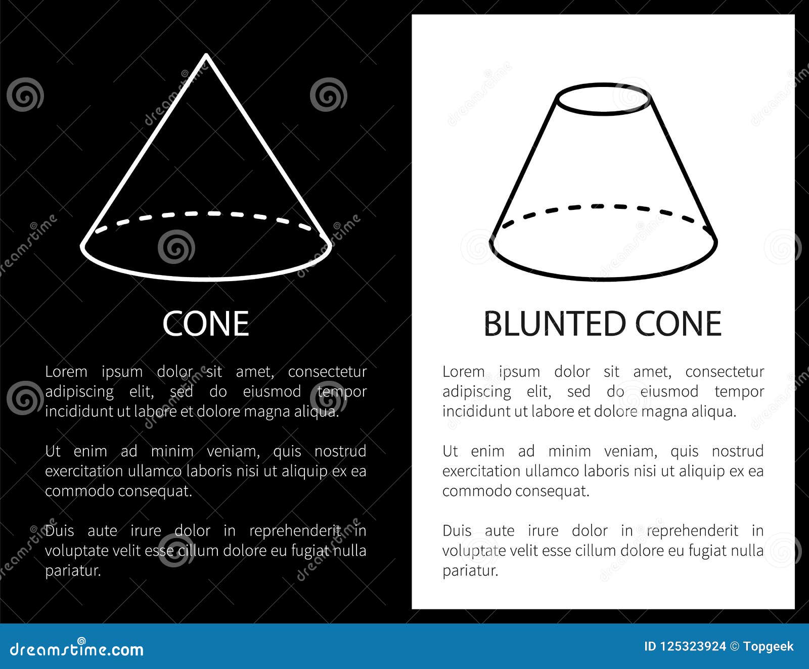 Cone E Figuras Geométricas Blunted Das Formas Do Cone Ilustração do ...