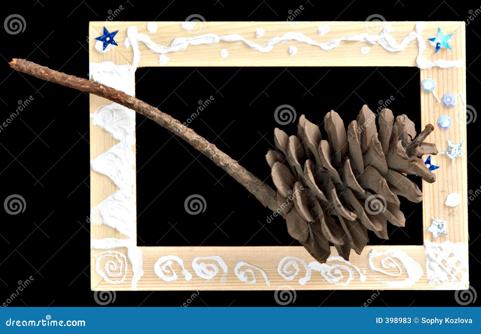 Cone in frame stock image. Image of poster, pine, star - 398983