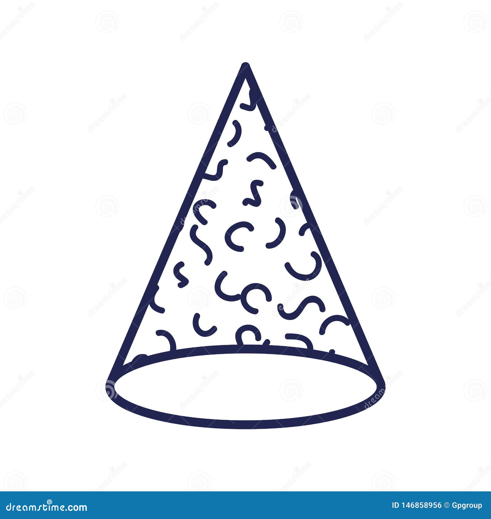 Cone Geometric Figure with Ninetys Pattern Stock Vector - Illustration ...