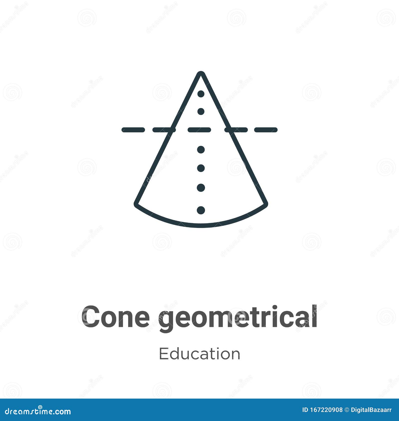 Cone Geometrical Outline Vector Icon. Thin Line Black Cone Geometrical ...