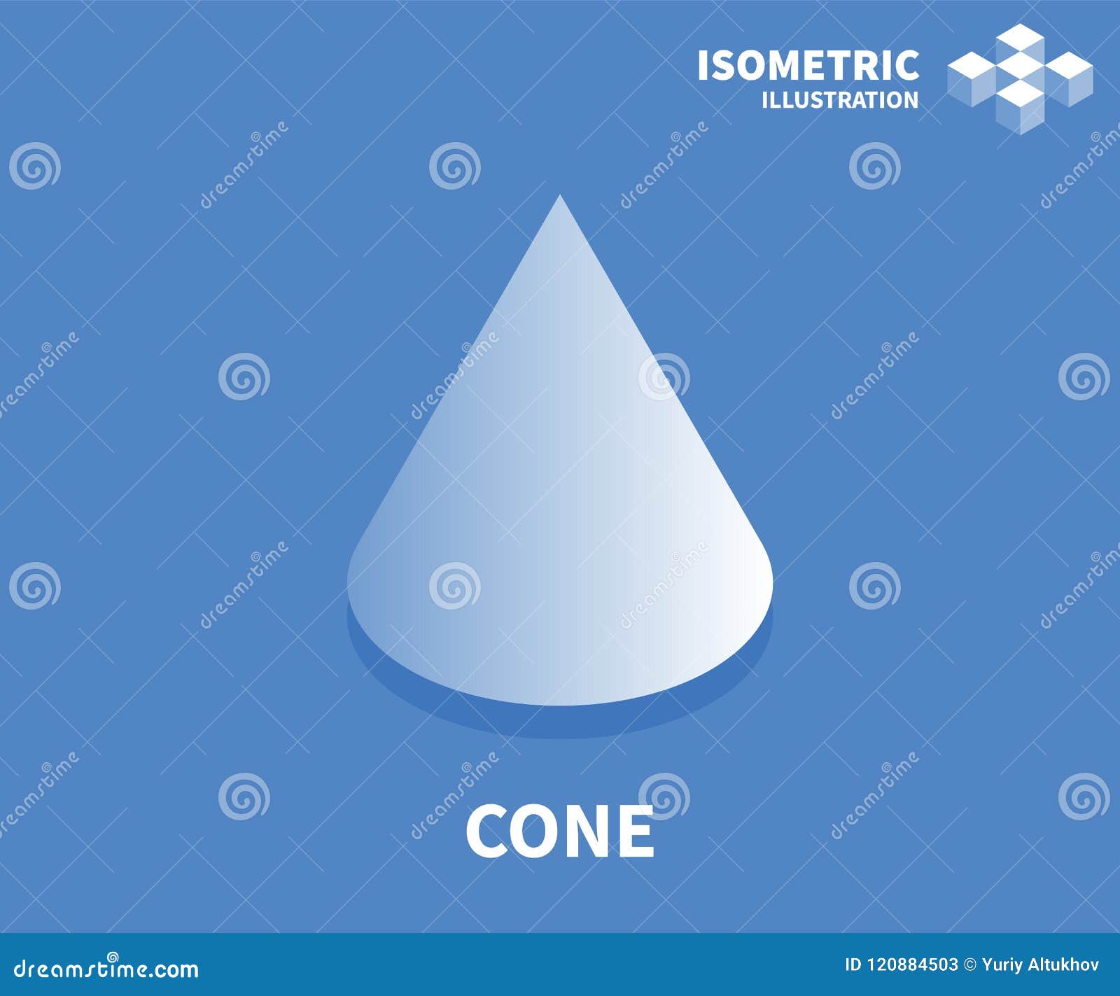 Cone Icon. Isometric Template for Web Design in Flat 3D Style Stock ...