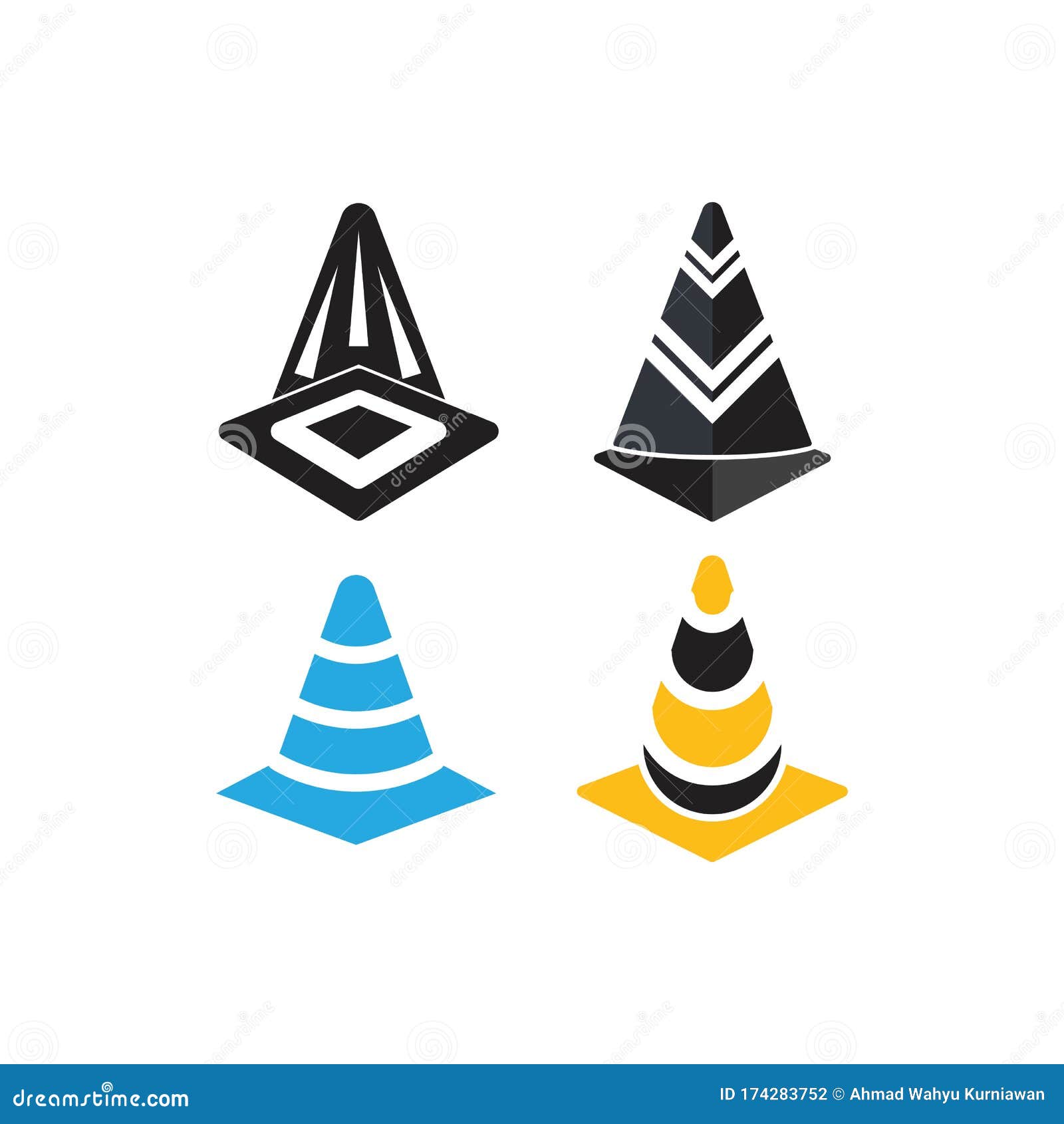 Cone icon logo stock vector. Illustration of striped - 174283752