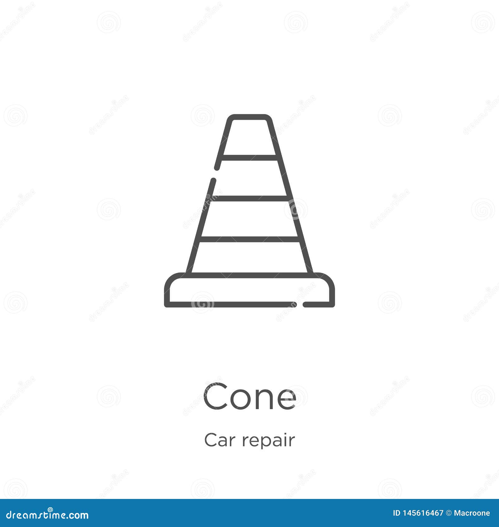 Cone Icon Vector from Car Repair Collection. Thin Line Cone Outline ...