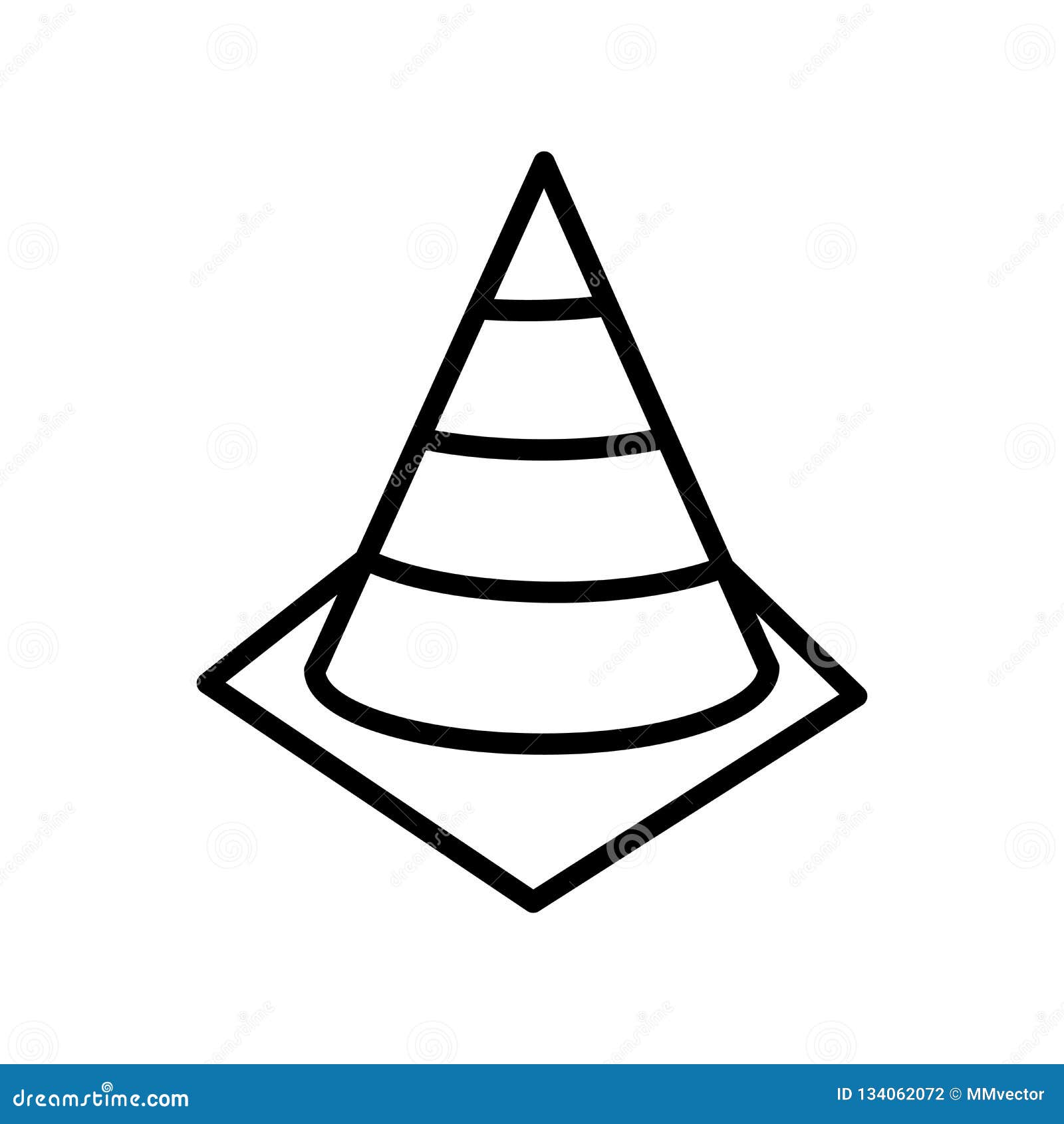 Cone Icon Vector Isolated on White Background, Cone Sign , Linear ...
