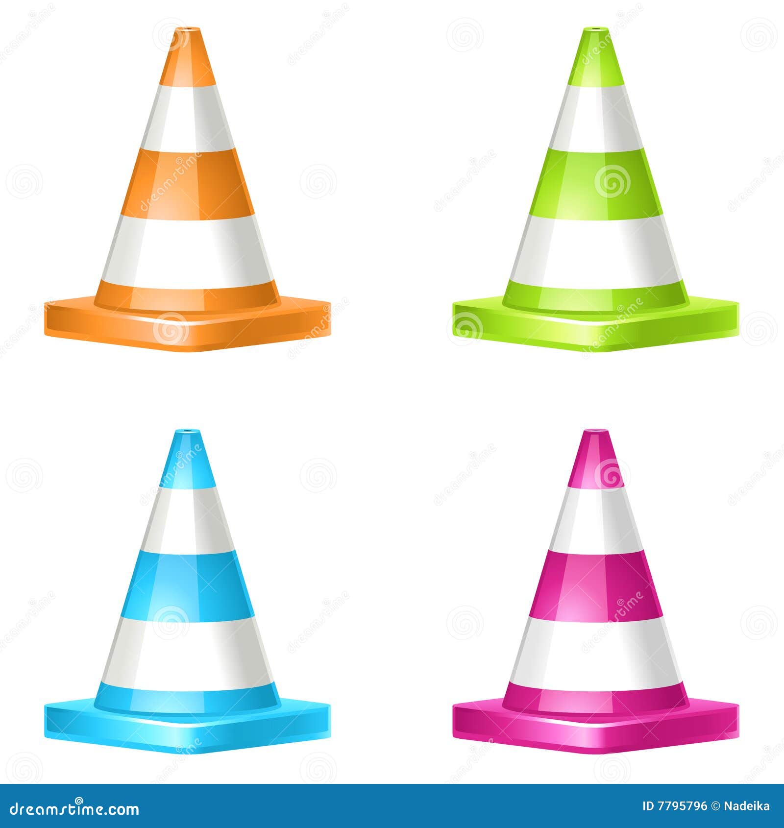 Cone icons stock vector. Illustration of danger, coloured - 7795796