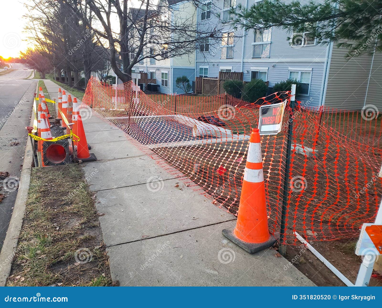Sidewalk Construction Blockade Stock Photo | CartoonDealer.com #53725548