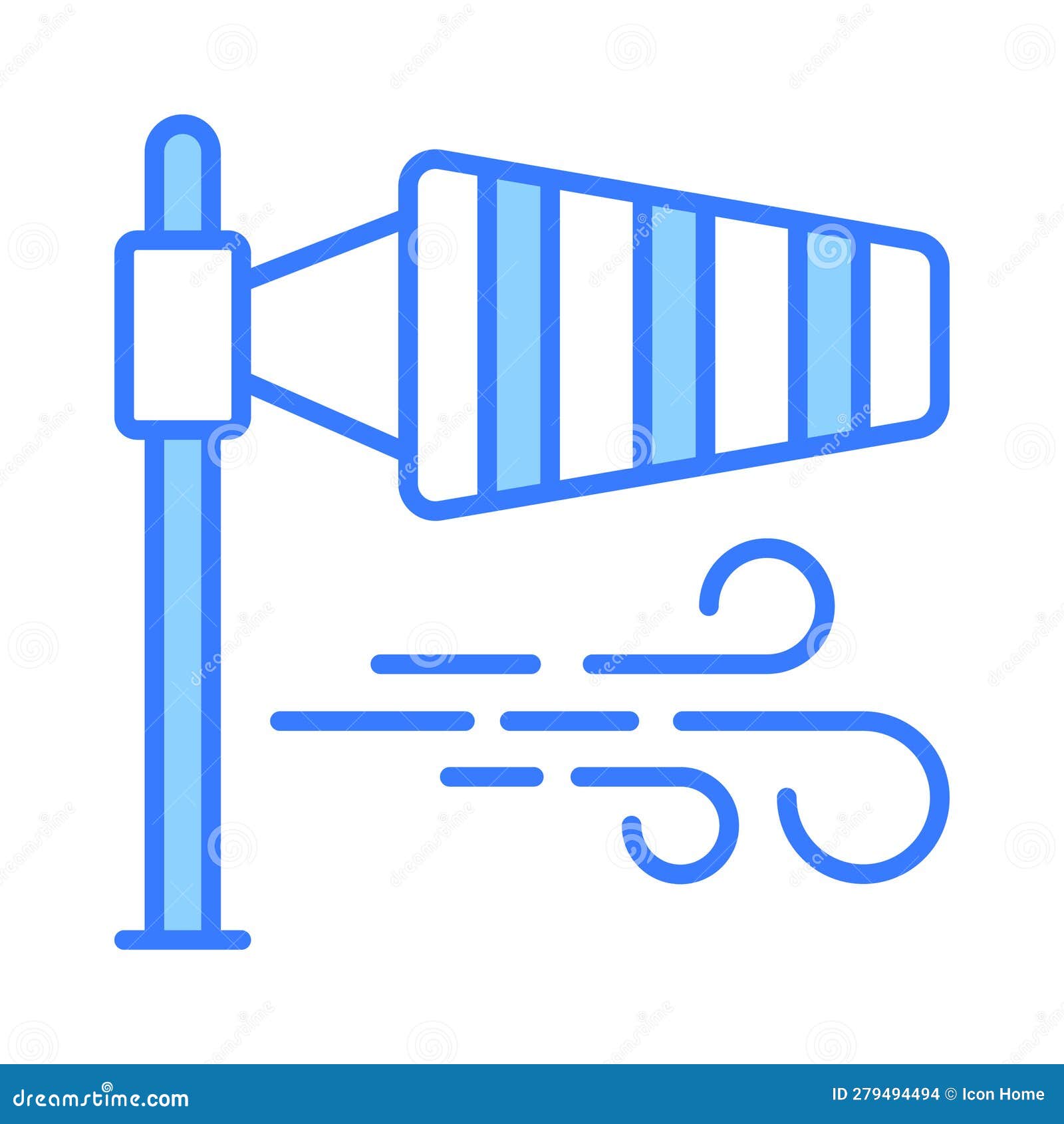 A Cone Mounted on a Mast Showcasing Windsock Icon, Getting Weather ...