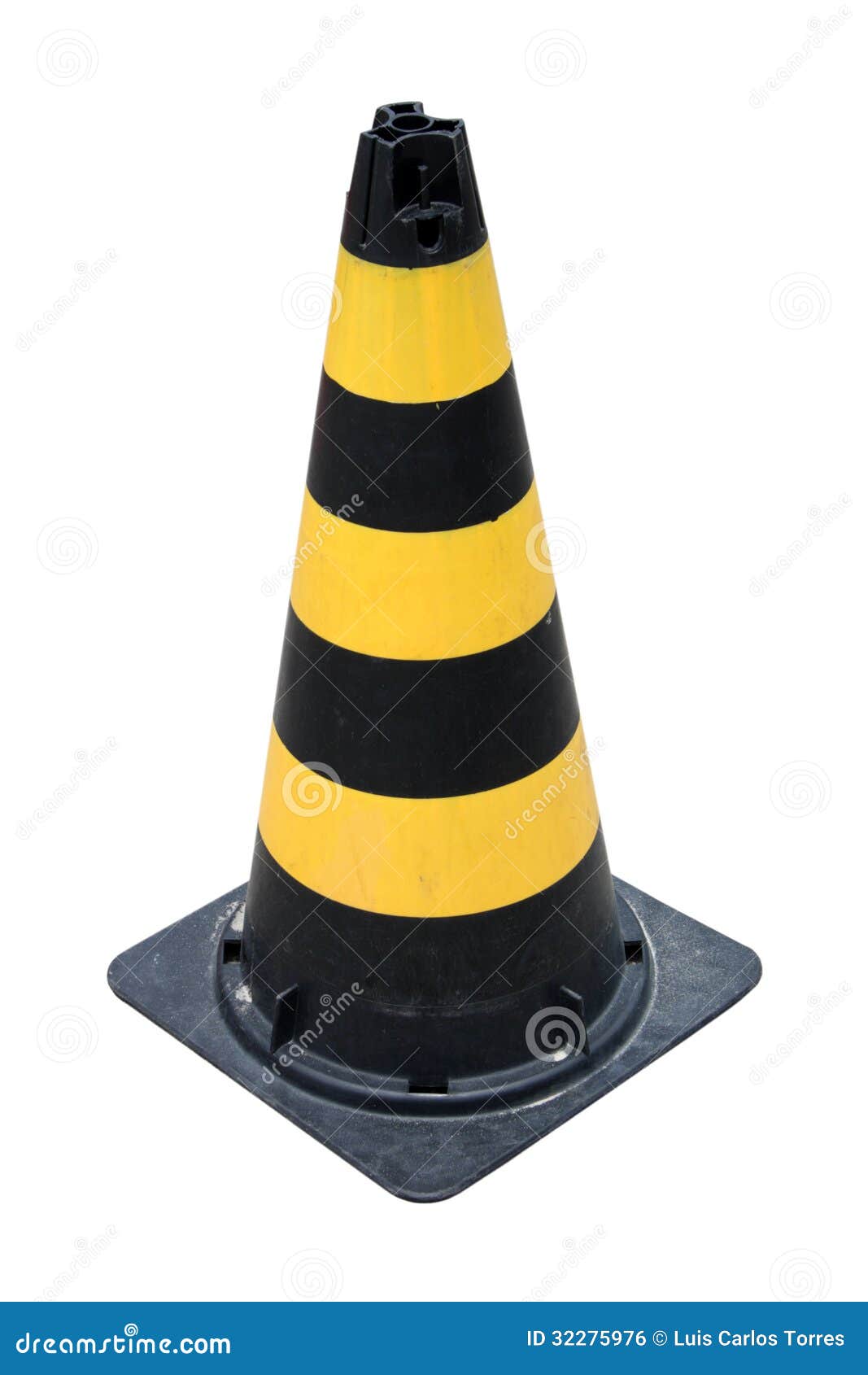 Cone Preto E Amarelo Do Tráfego Foto de Stock - Imagem de amarelo ...