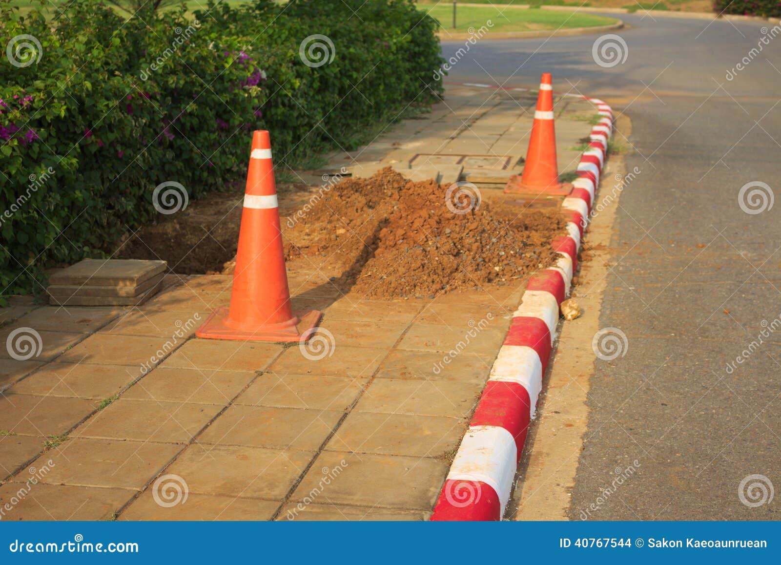Cone Red Construction Roadblock Danger Stock Photo - Image of ...