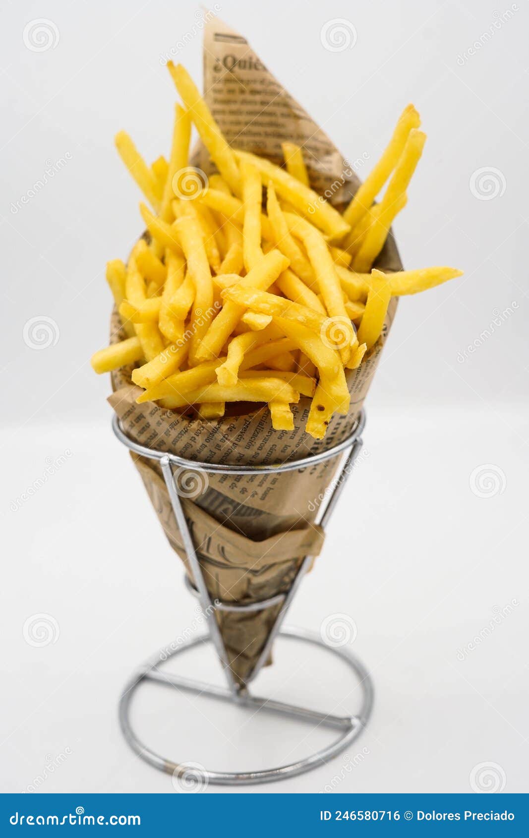 Cone of Rustic Fries To Take Away Stock Photo - Image of fastfood, diet ...