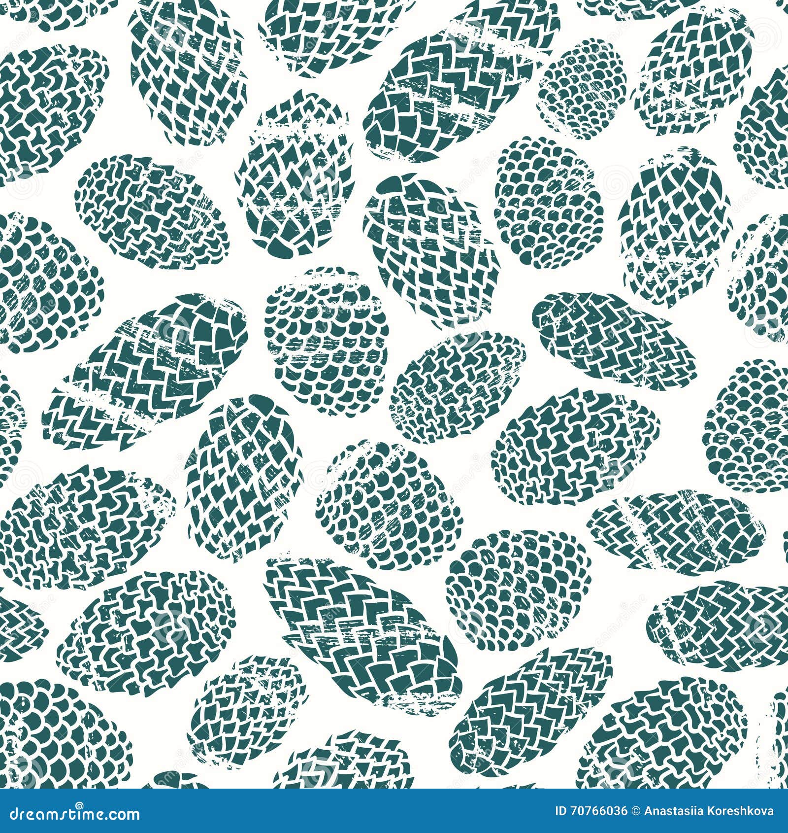 Cone seamless pattern. stock vector. Illustration of winter - 70766036