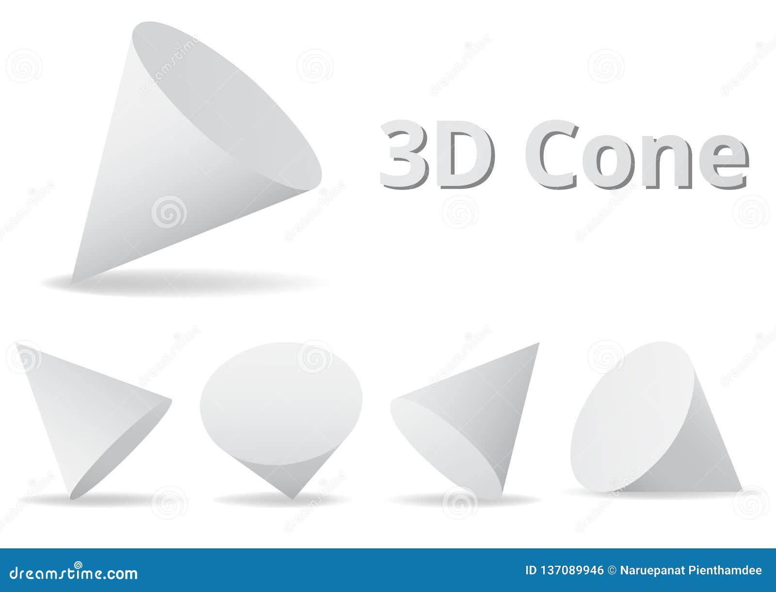 Cone shape 3D style stock vector. Illustration of geometry - 137089946