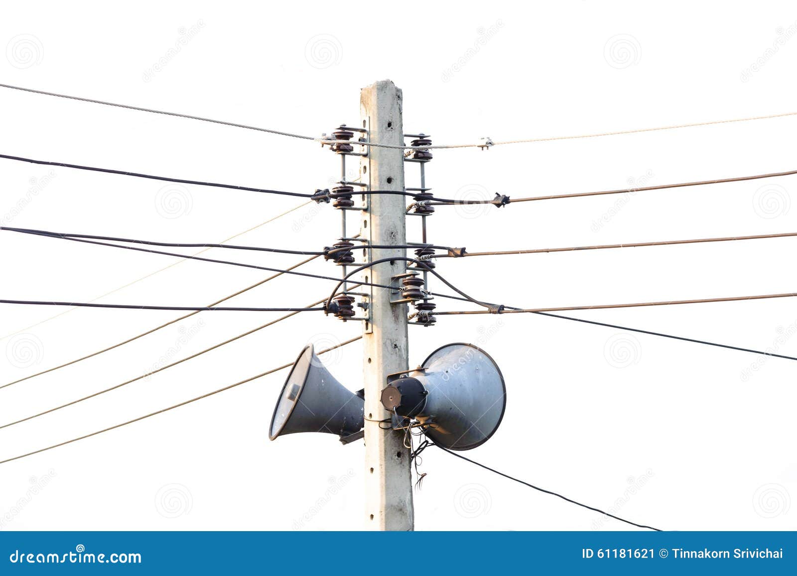 Cone Shape Speaker Old Concrete Electricity Pylon Stock Photos - Free ...