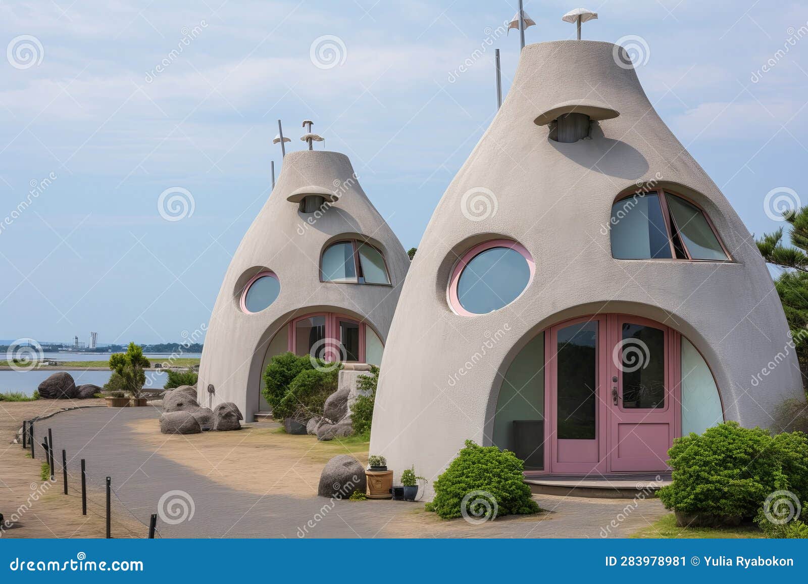 Cone Shaped Building. Generate Ai Stock Illustration - Illustration of ...