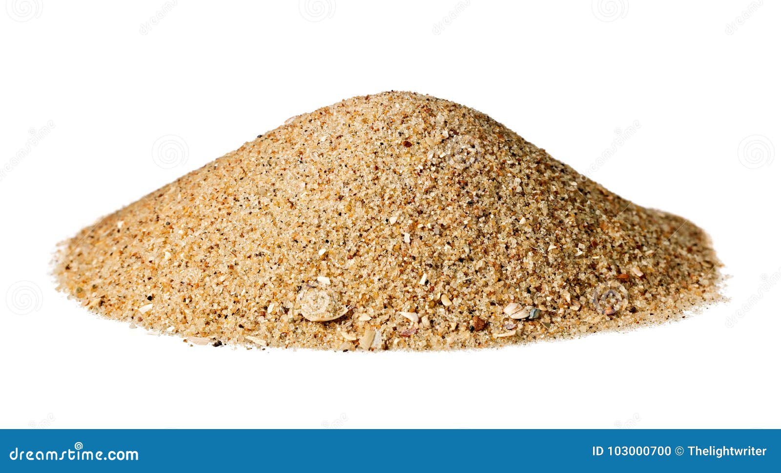 Cone Shaped Mound of Dry Sand; Isolated on White. Stock Photo - Image ...