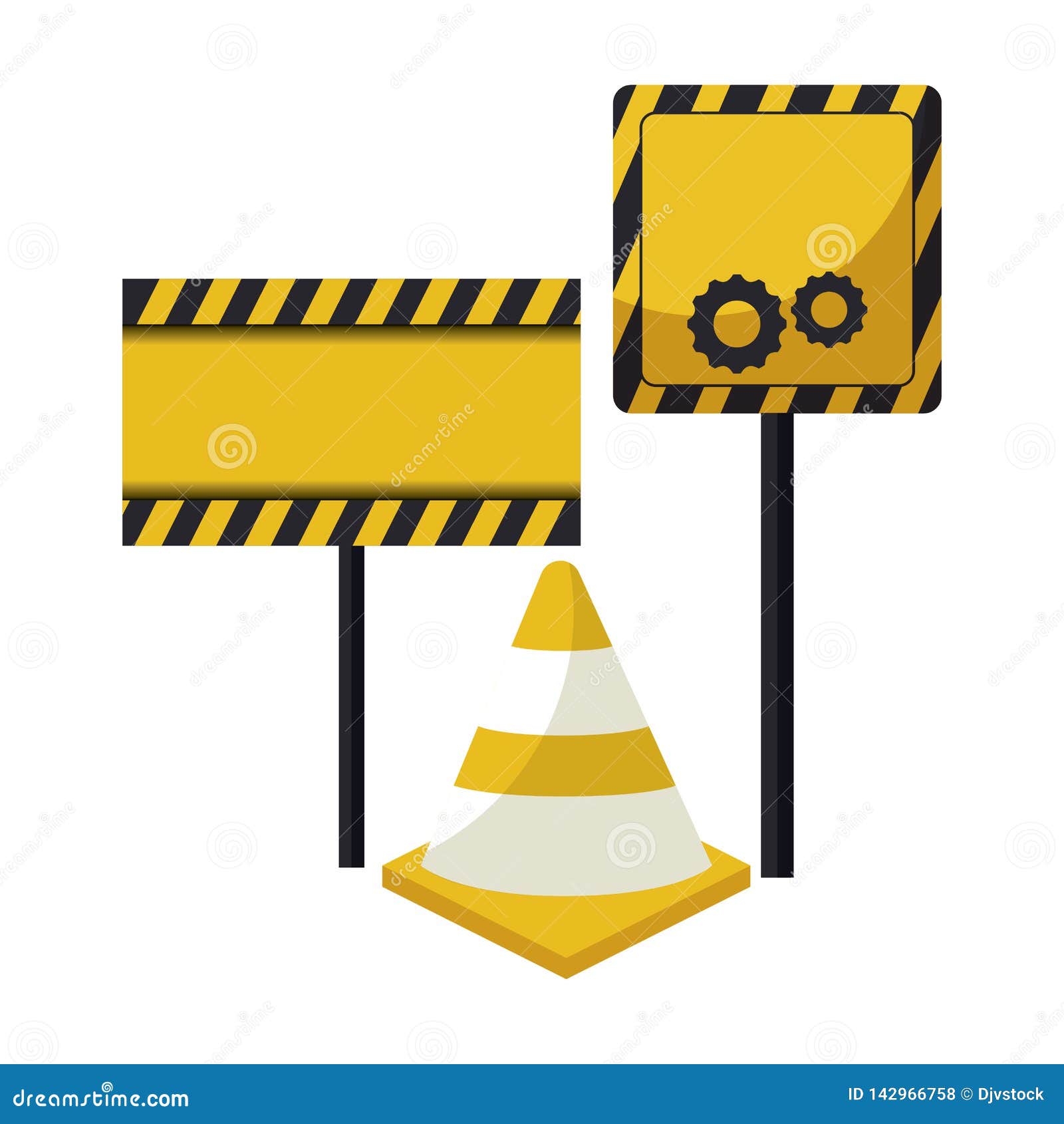 Cone with Signage in Sticks Stock Illustration - Illustration of effect ...