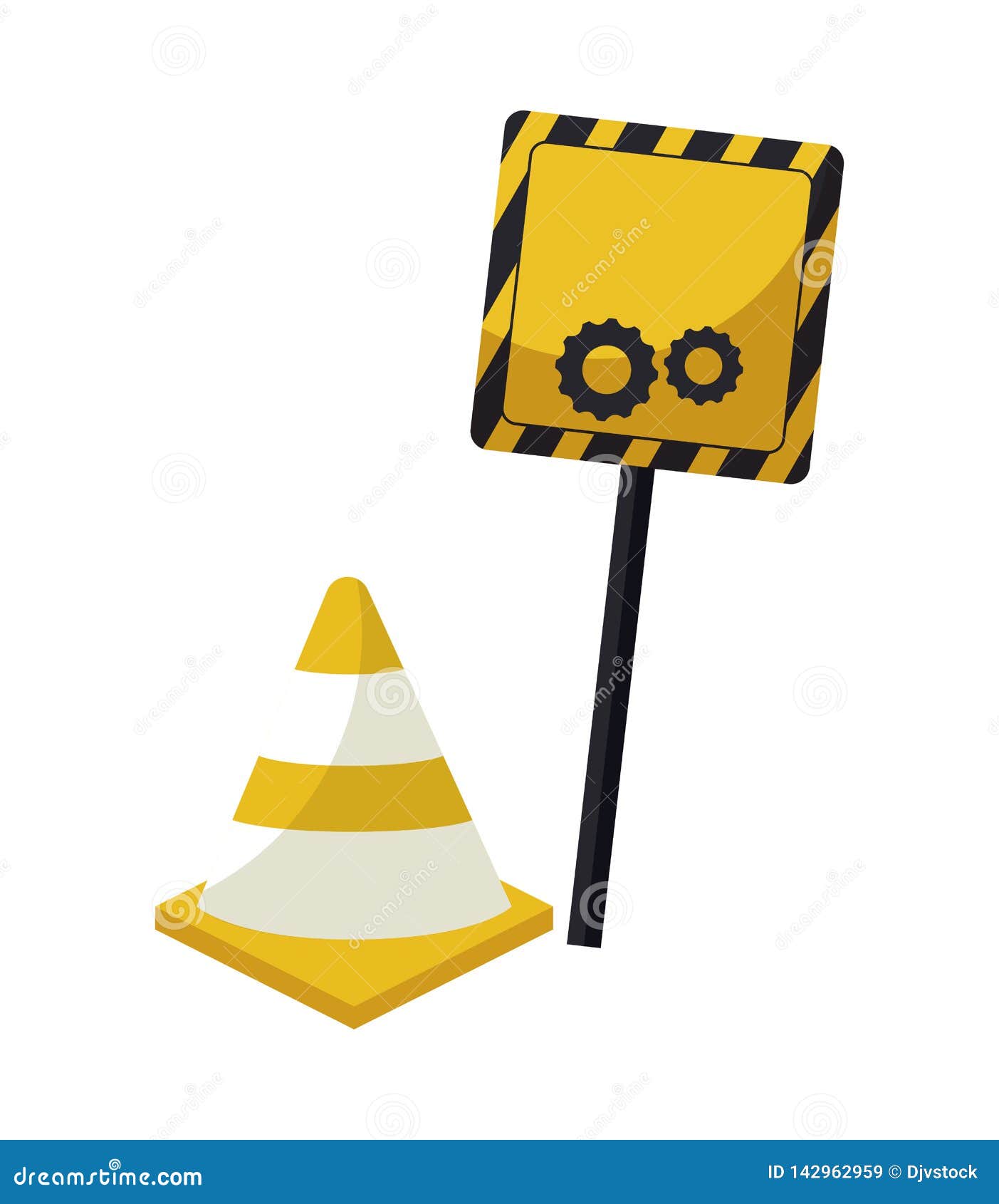 Cone with Signaling in Stick Stock Illustration - Illustration of ...